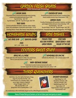 Cooters Restaurant and Bar Menu - Come to Cooters for the Food, Stay ...