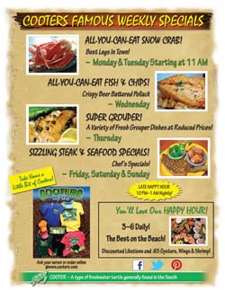 Cooters Restaurant and Bar Menu - Come to Cooters for the Food, Stay ...