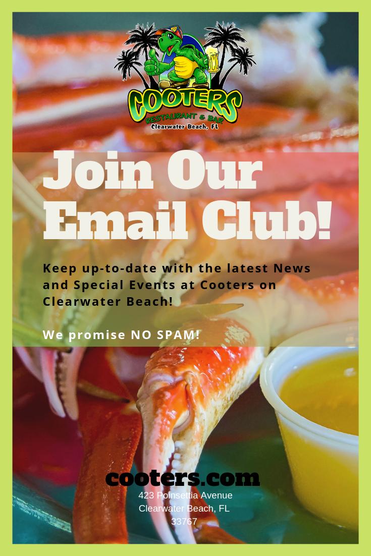 Join Our Email Club at Cooters Restaurant and Bar in Clearwater Beach ...