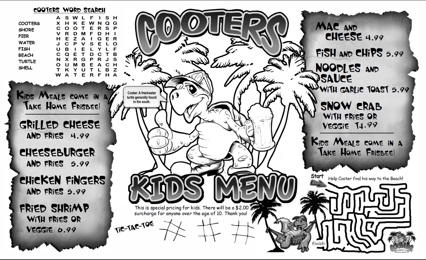 Cooters Restaurant and Bar Menu - Come to Cooters for the Food, Stay ...