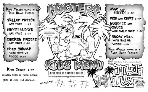 Cooters Restaurant and Bar Menu - Come to Cooters for the Food, Stay ...